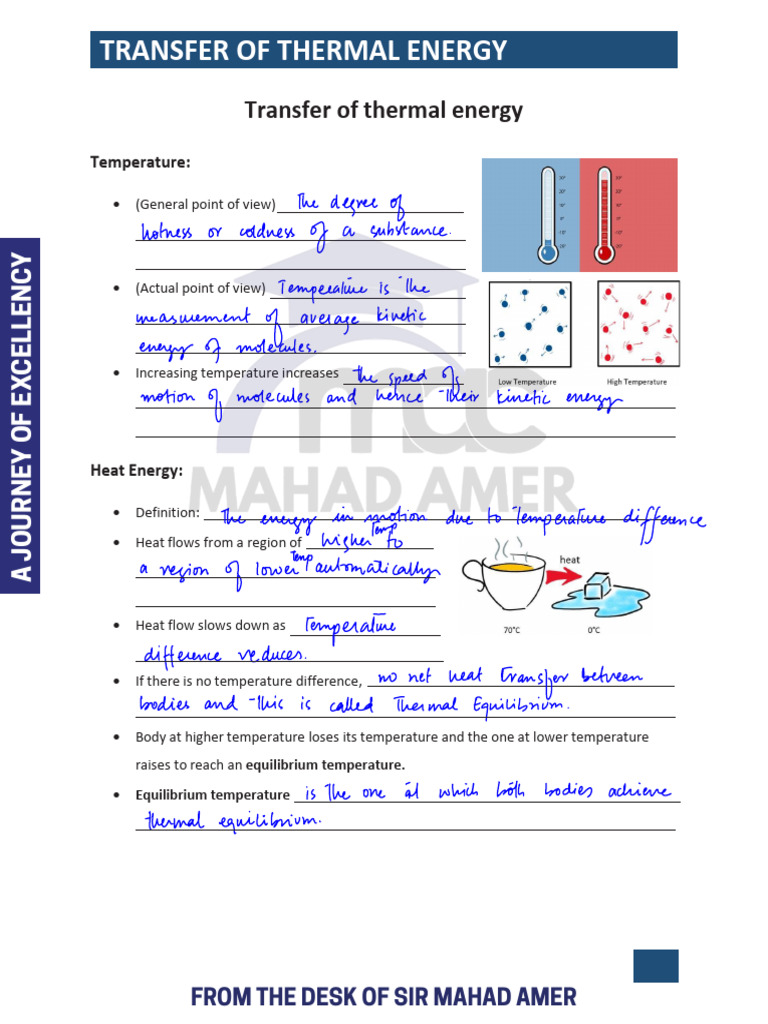Transfer of Thermal Energy (Updated) - WB - On | PDF | Heat Transfer ...