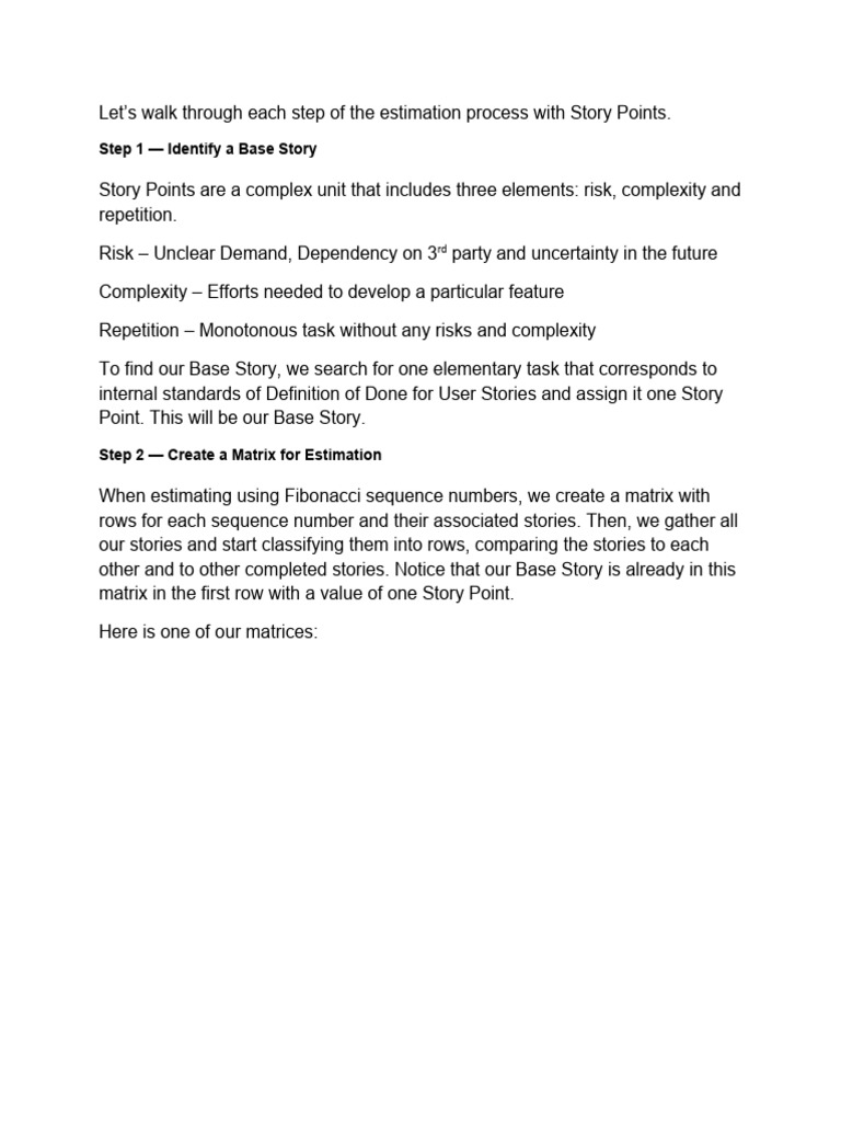 Story Point Estimation | PDF | Matrix (Mathematics) | Applied Mathematics