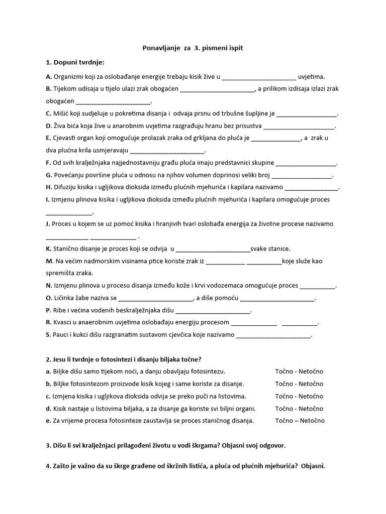 Ponavljanje Za 3. PI | PDF