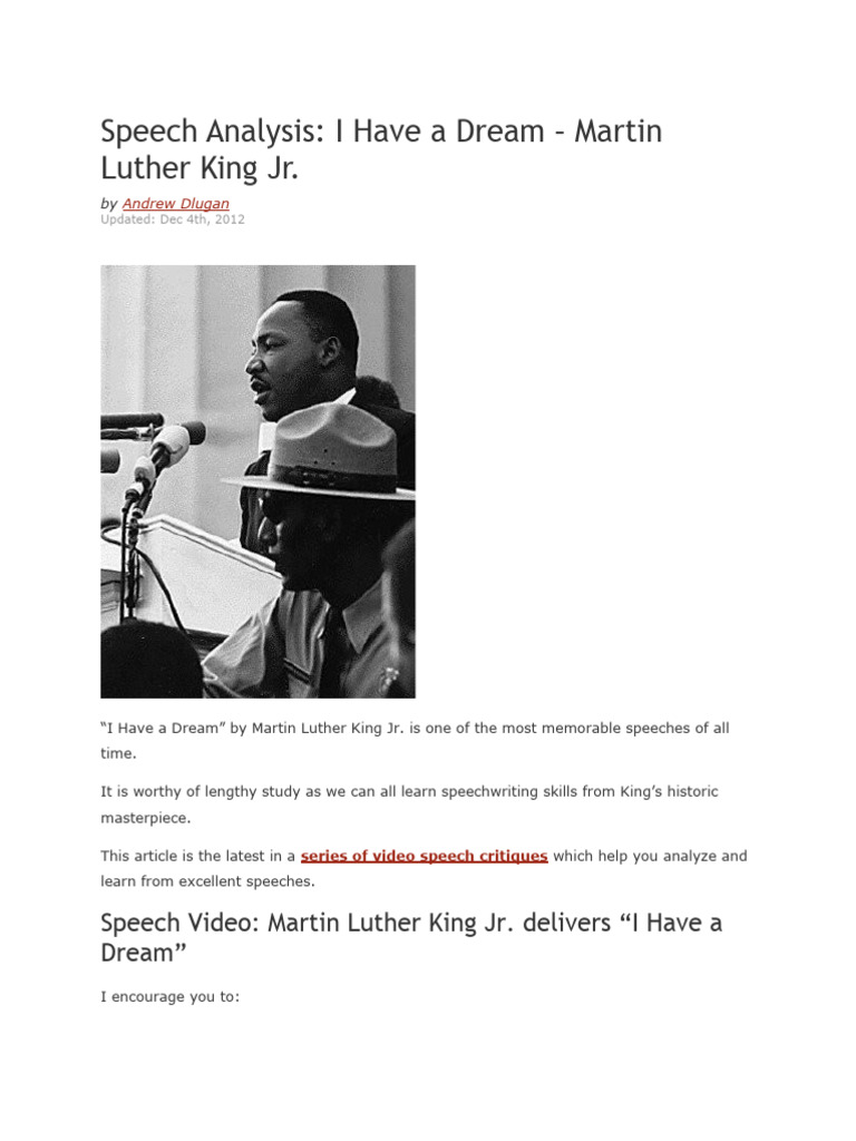 Speech Analysis - MLK Persuasive Devices | PDF