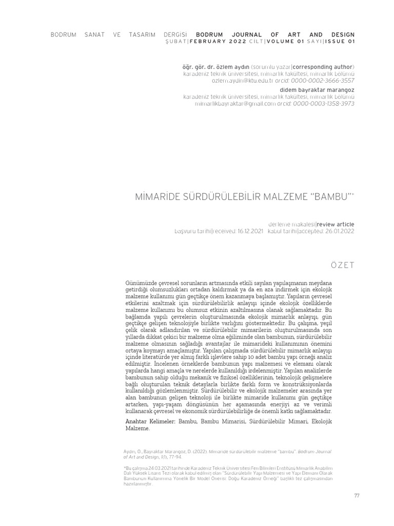 Mimaride S - RD - R - Lebilir Malzeme - Bambu - (#1066515) - 2226193 | PDF