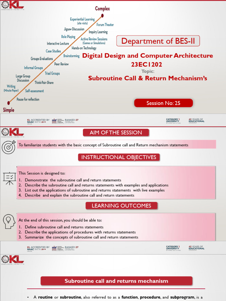 Session - 25 - Subroutine Call Return Mech | Download Free PDF ...