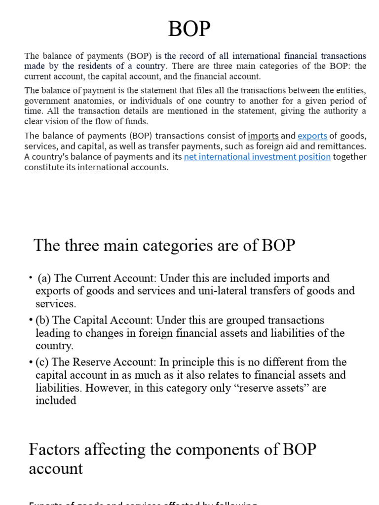 Understanding Balance of Payments (BOP) | PDF | Balance Of Payments ...