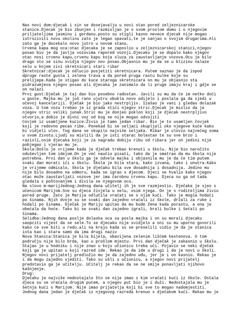 Lektira Bulke Pored Pruge | PDF