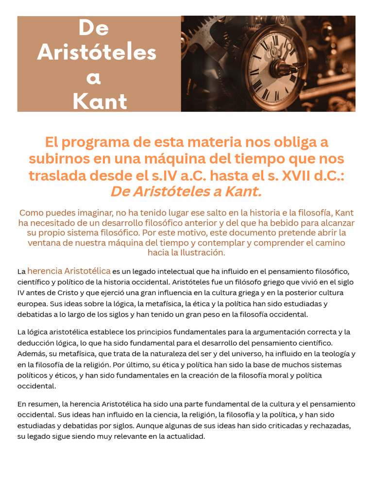 De Aristóteles a Kant | PDF | Racionalismo | Contrato social