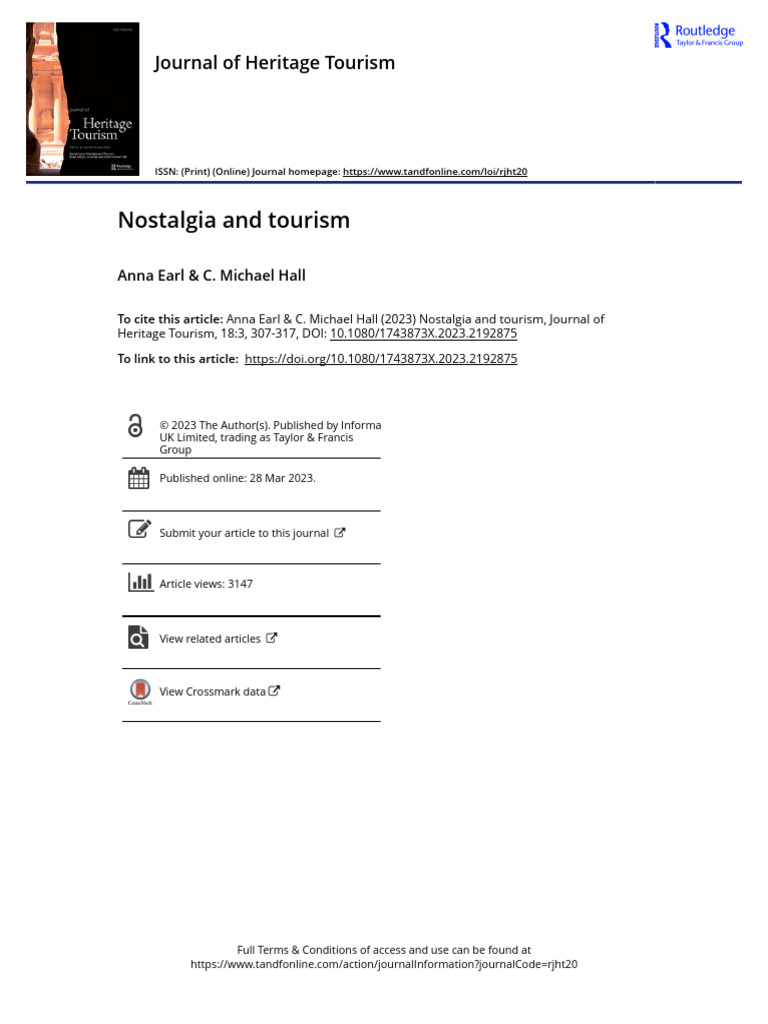 Nostalgia and Tourism | PDF | Nostalgia | Tourism