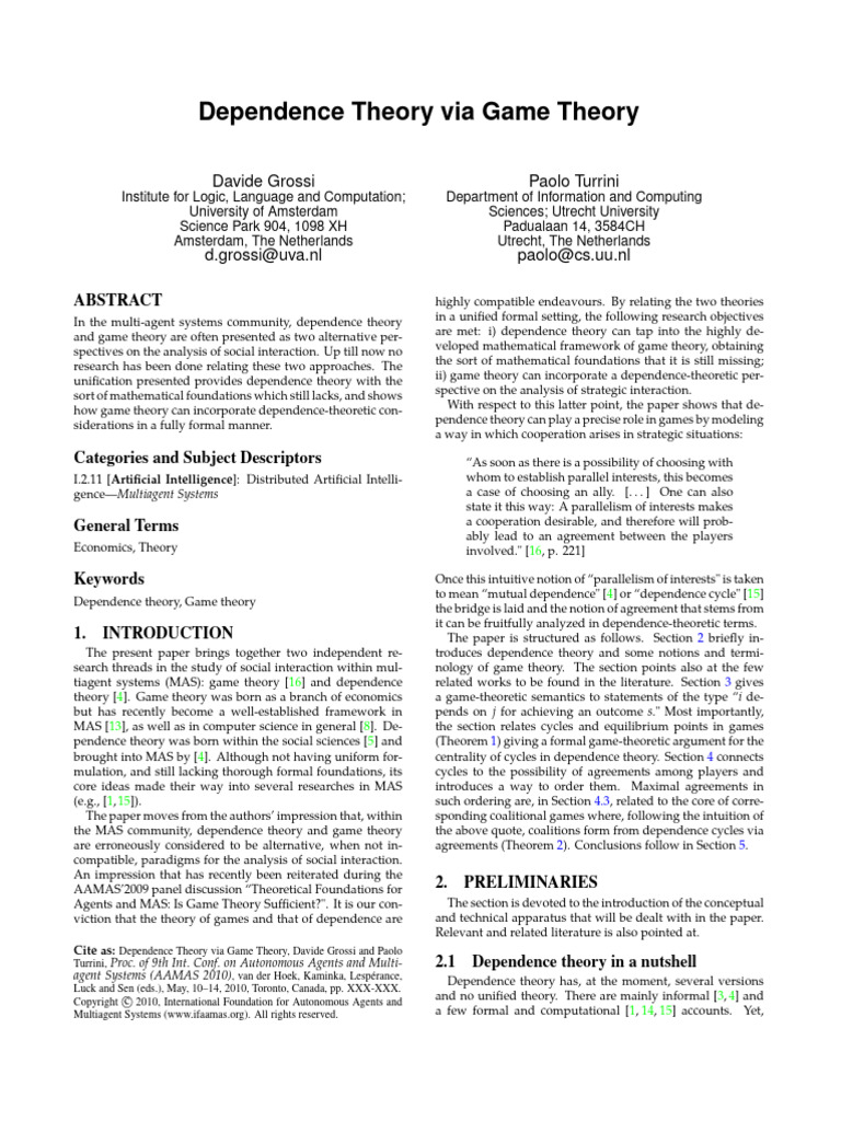 Paolo Aamas | PDF | Game Theory | Theory