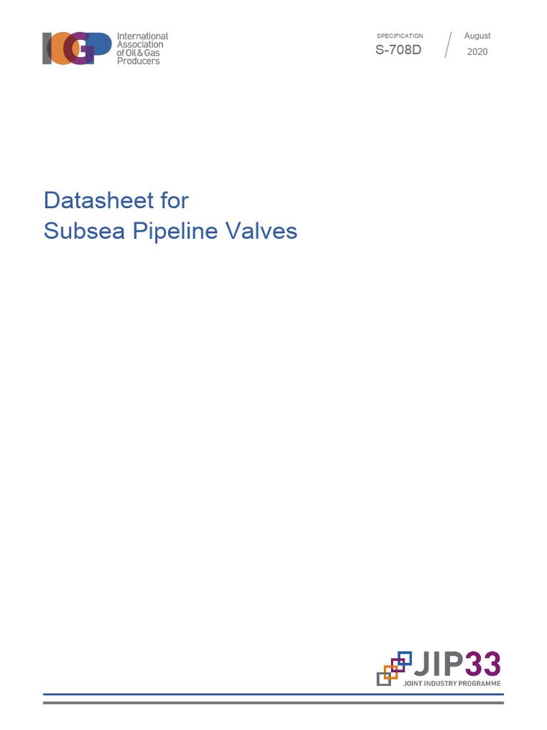 Data Sheet For Subsea Pipeline Valves S 708Dv2020 08 | Download Free PDF | Pipe (Fluid ...