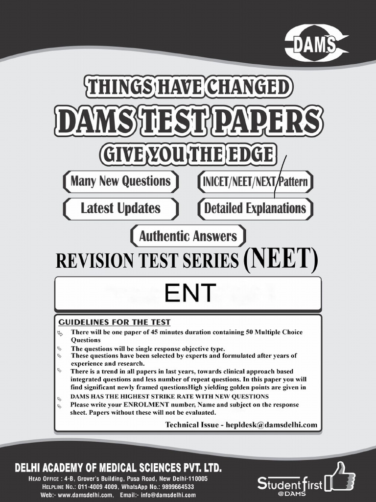 Revision Test Series ENT | PDF | Ear | Larynx