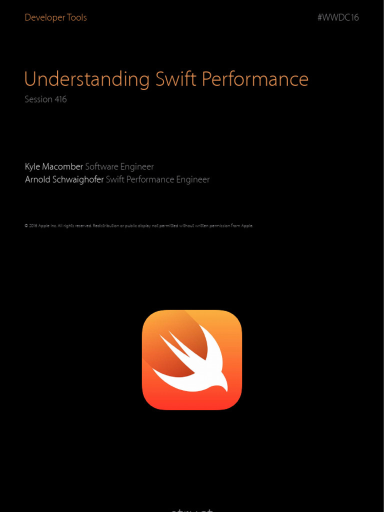 416 Understanding Swift Performance Pdf Swift Programming Language Computer Programming 