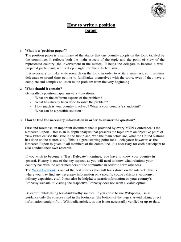 How To Write A Position Paper | Download Free PDF | Adoption | Justice
