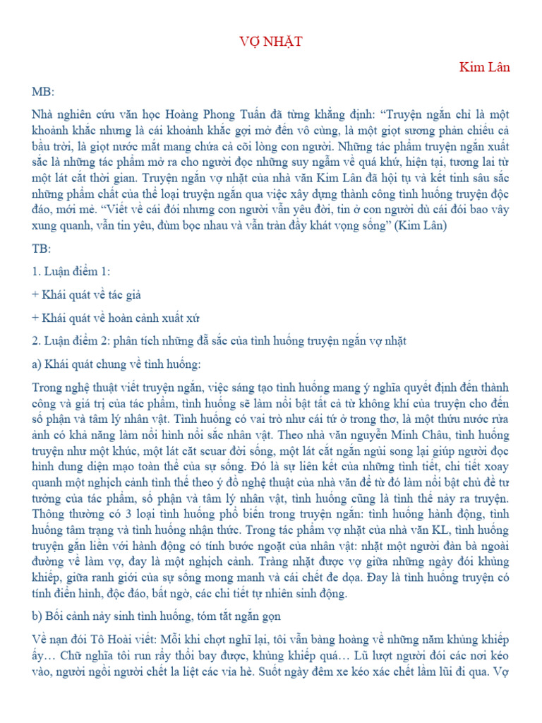 Vợ nhặt - Kim Lân | PDF