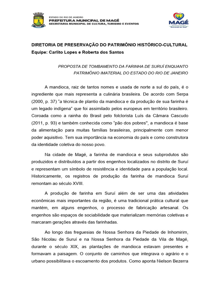 Levantamento - Pesquisa Suruí - Atualizado | PDF | Brasil | Farinha