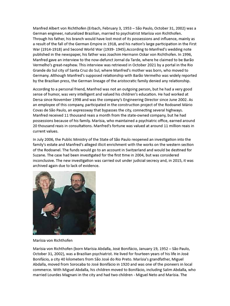 Manfred Albert Von Richthofen | PDF | Brazil