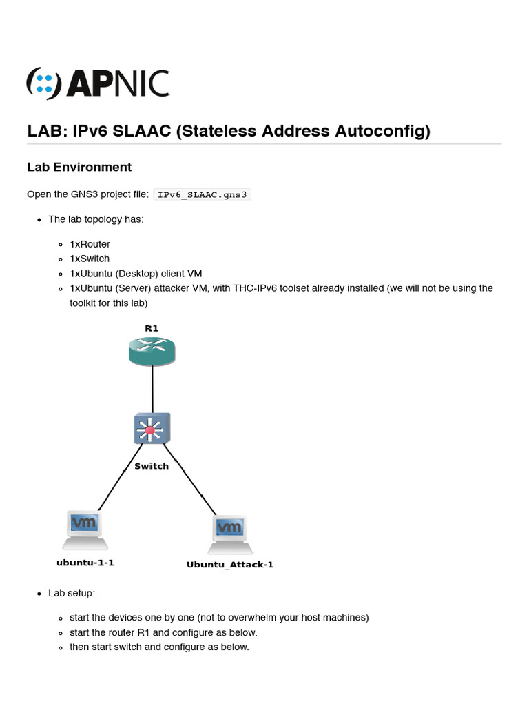 Ipv6 Slaac Lab | Download Free PDF | I Pv6 | Ip Address