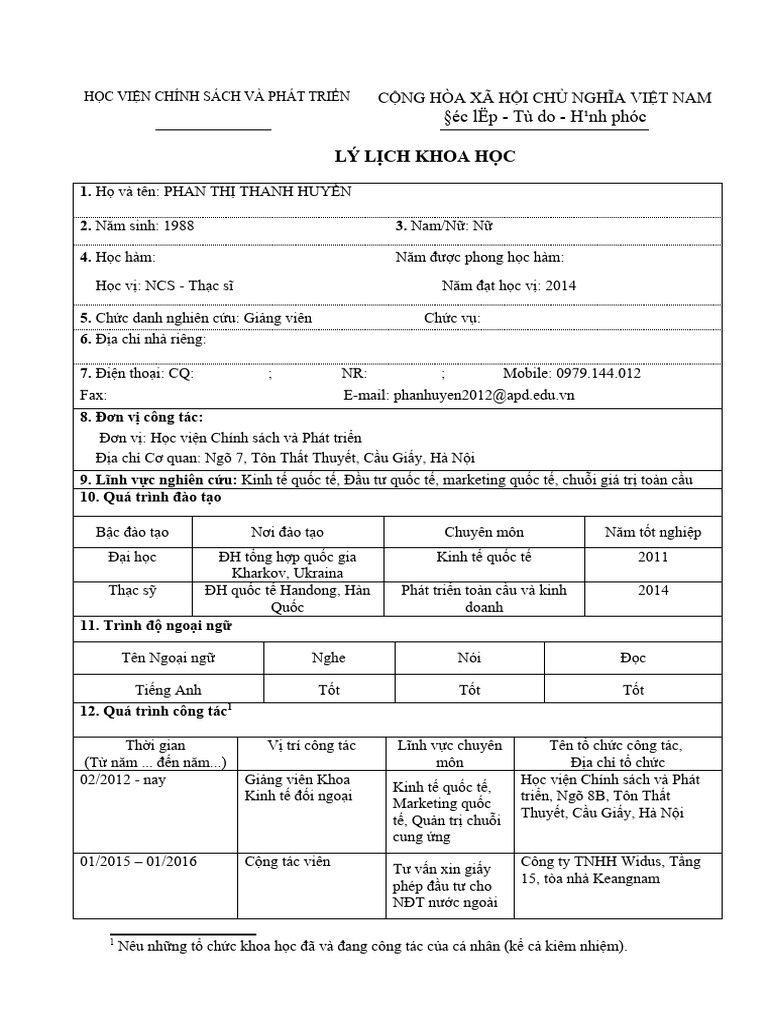 LLKH - Phan Thi Thanh Huyen | PDF