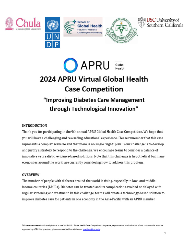 2024 APRU Case Comp Challenge Final2 | PDF | Diabetes Management | Diabetes