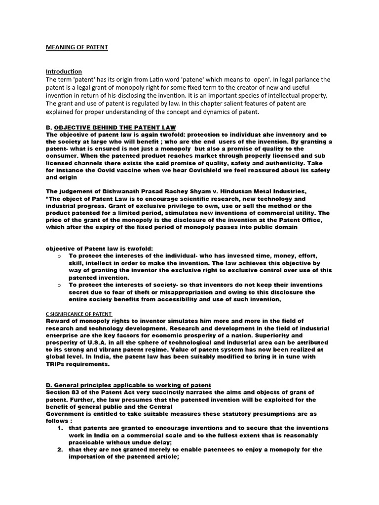 Understanding Patent Law Basics | PDF | Patent | Glossary Of Patent Law ...