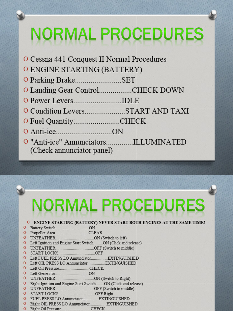 Normal Procedures Conquest II | PDF | Takeoff | Flap (Aeronautics)