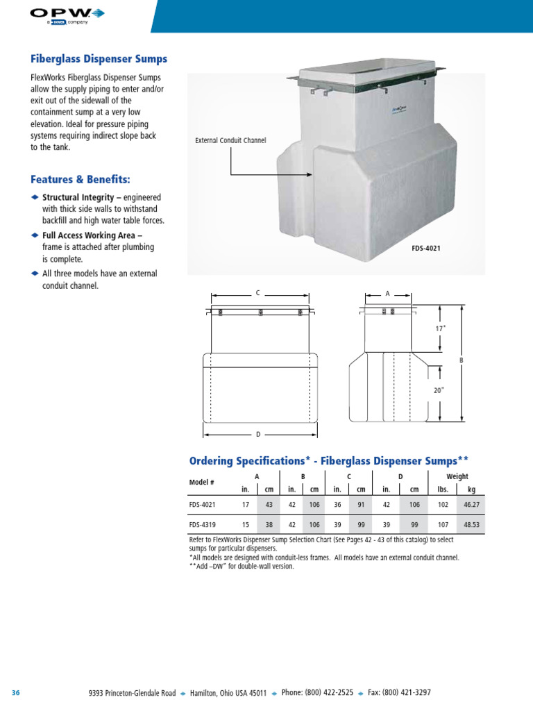 opw-fiberglass-dispenser-sumps-2018 | PDF | Pipe (Fluid Conveyance ...