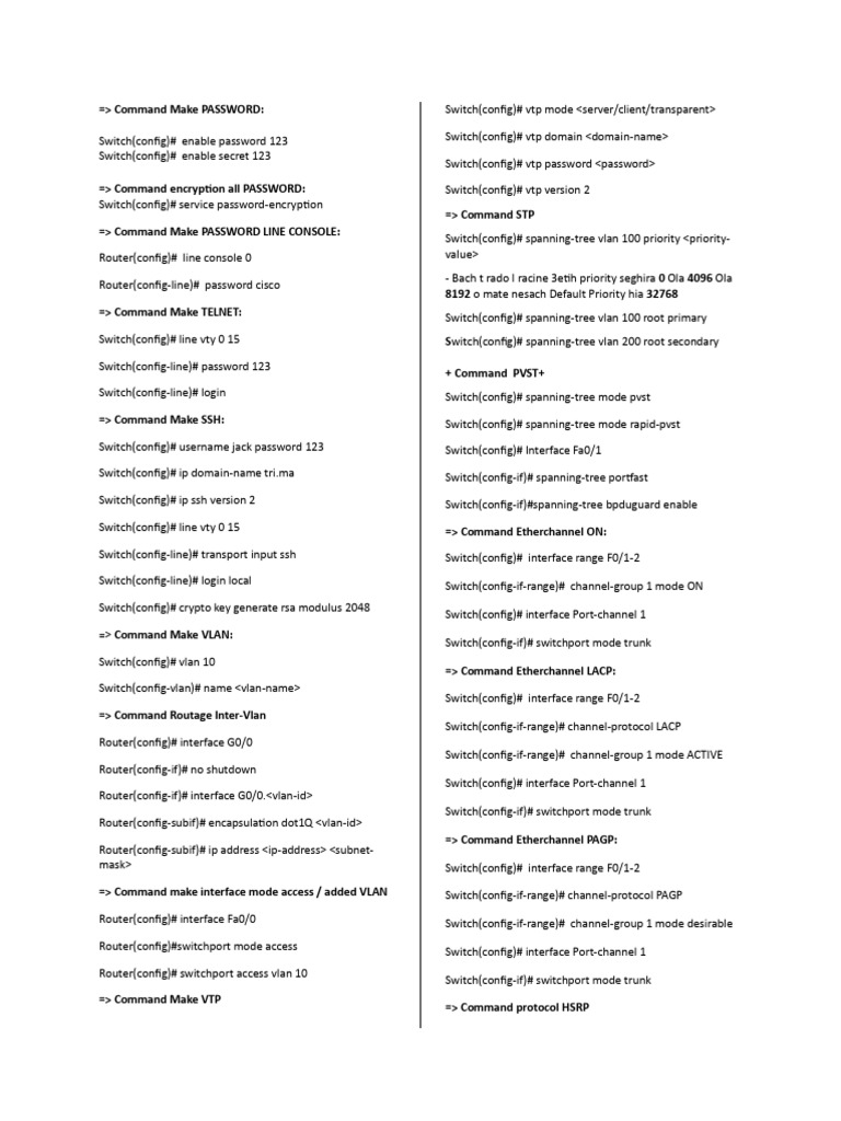 Resume Les COMMAND Reseaux | PDF | Computer Standards | Telecommunications Standards