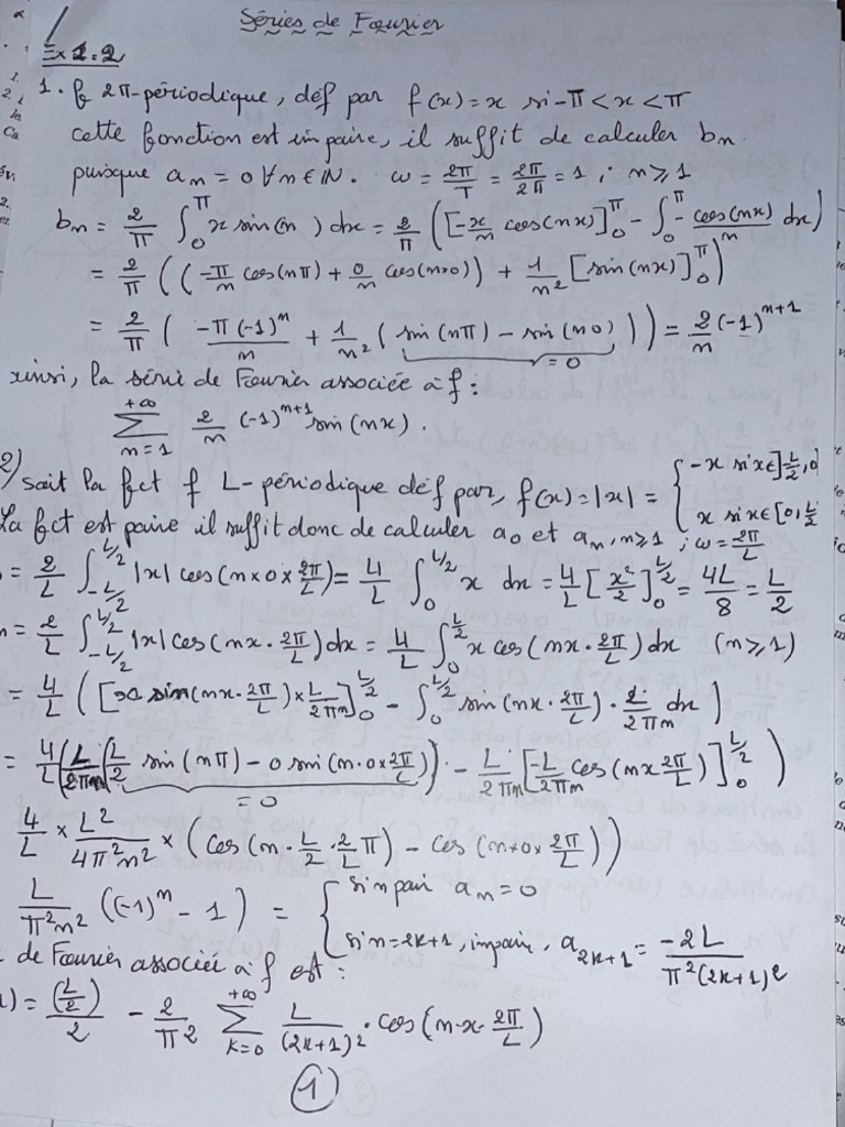 TD Serie de Fourier Correction | PDF