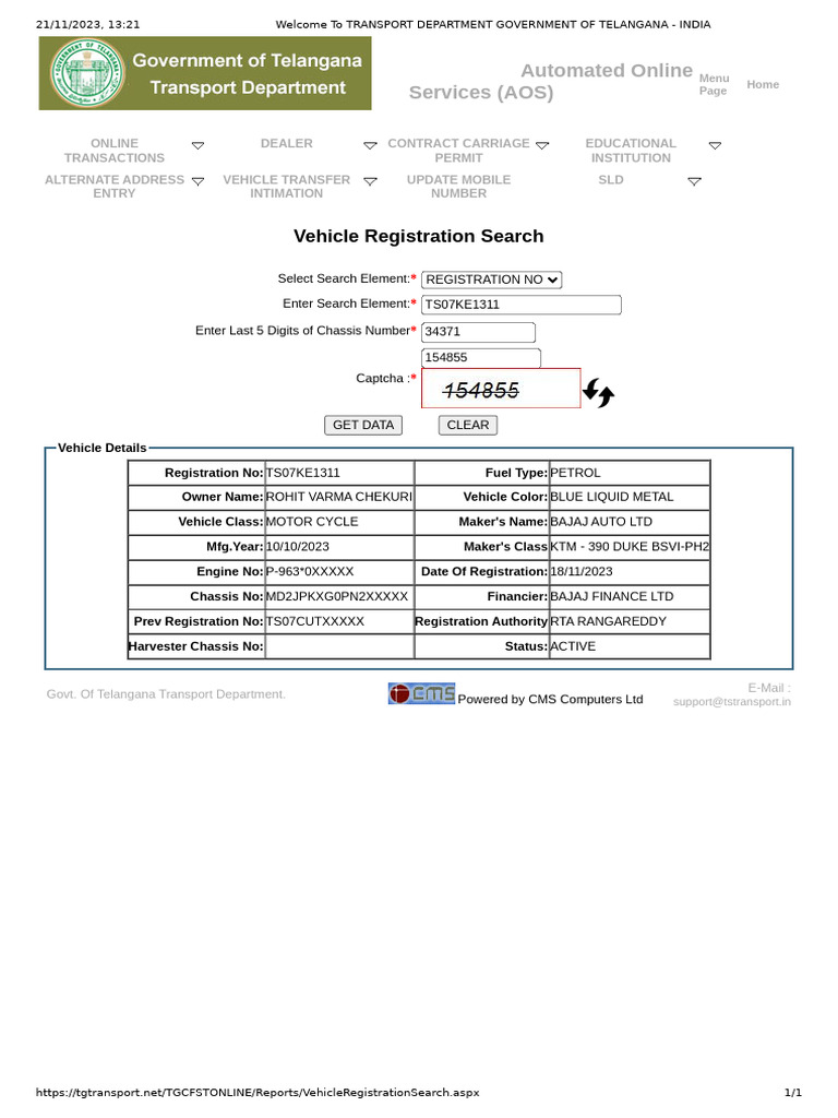 Welcome To Transport Department Government of Telangana | PDF | Motor ...