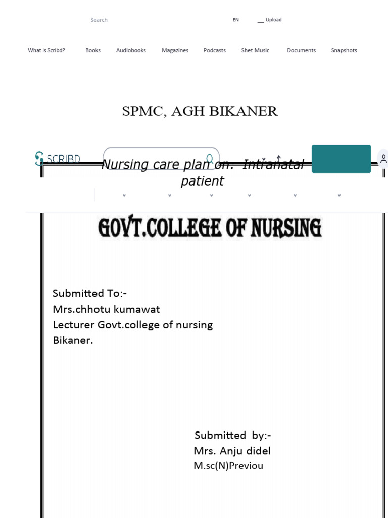 Intranatal NCP | PDF | Childbirth | Scribd