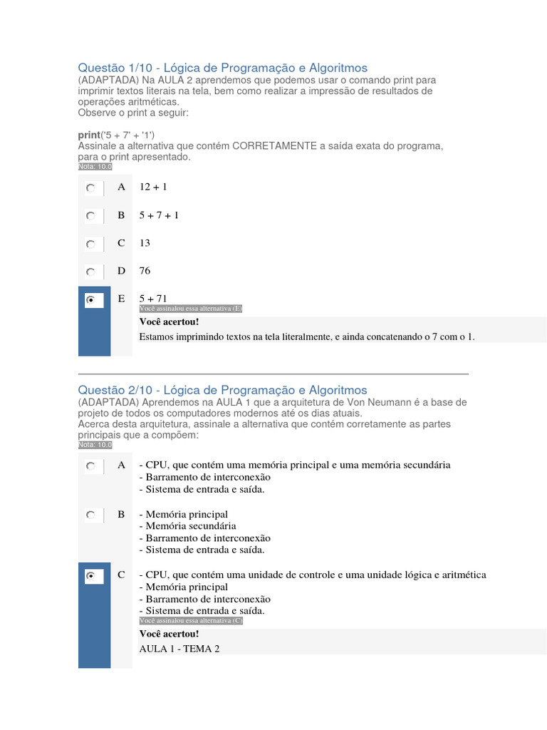 Apol 1 Logica de Programação-Uninter | PDF | Linguagem de programação ...