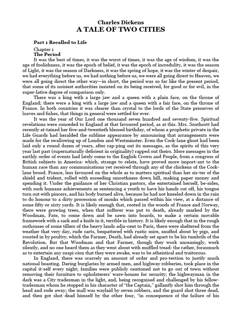 A Tale of Two Cities | PDF | A Tale Of Two Cities