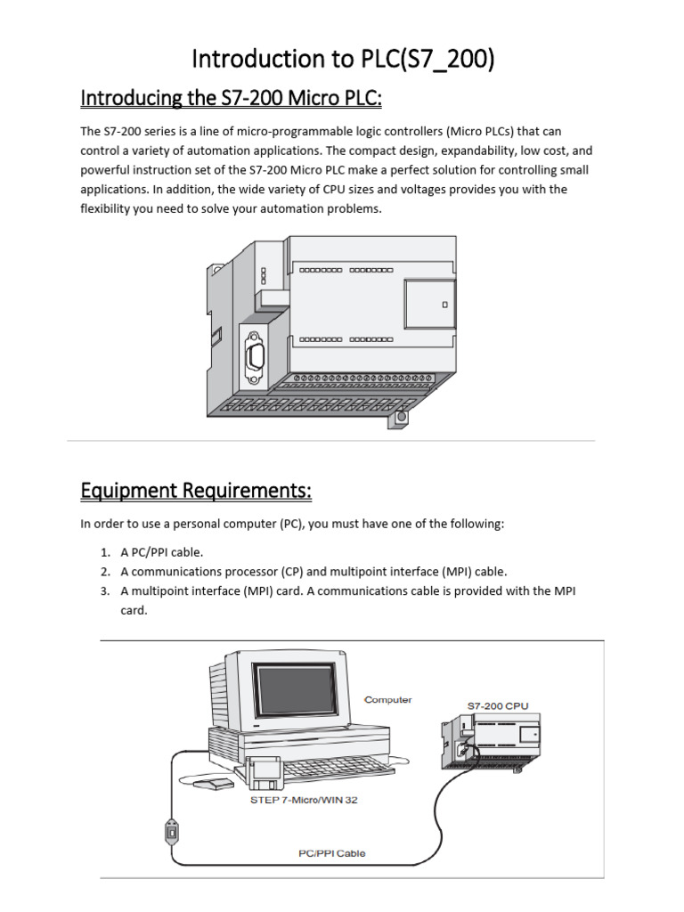 Introducing The S7-200 | PDF | Programmable Logic Controller | Central ...
