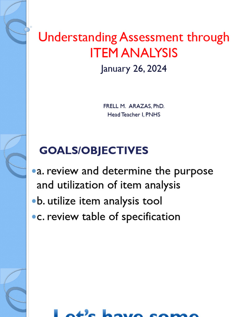 Item-Analysis Fma | PDF | Educational Assessment | Methodology