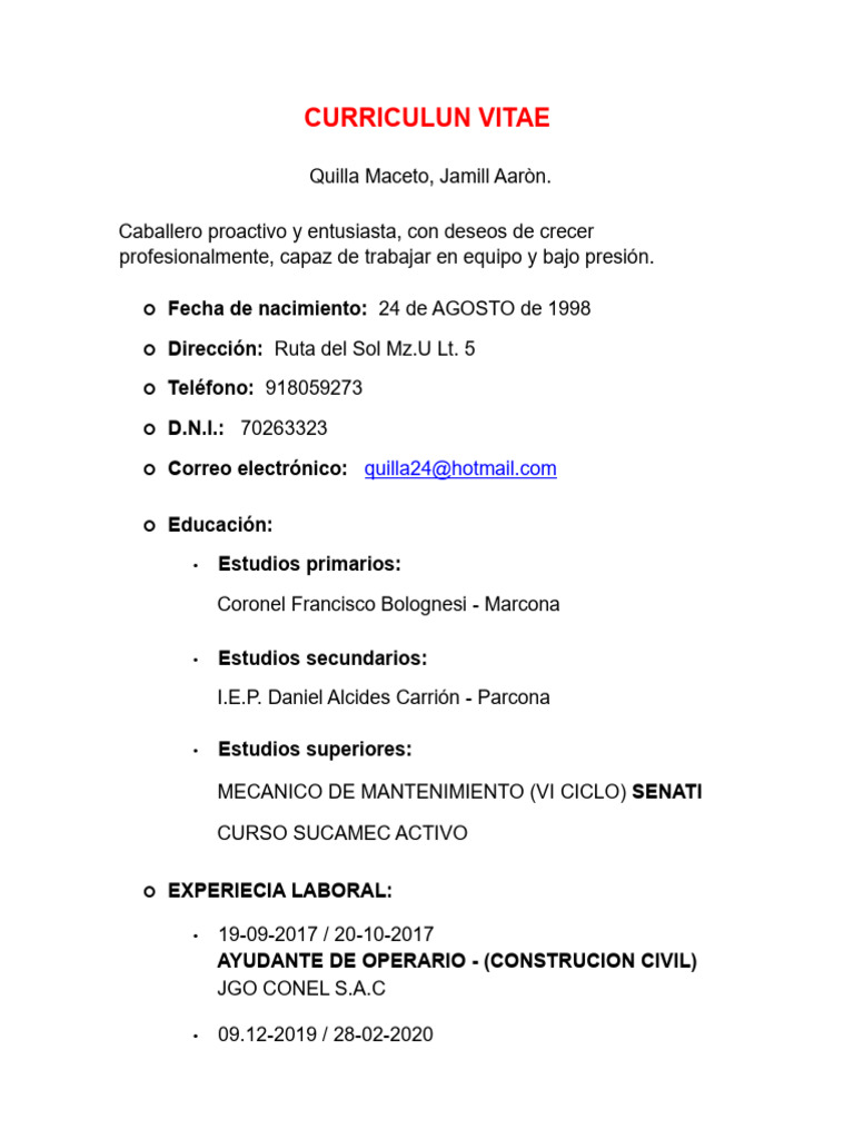 Aaronquilla CV2024 | PDF | Documento de identidad | Gobierno