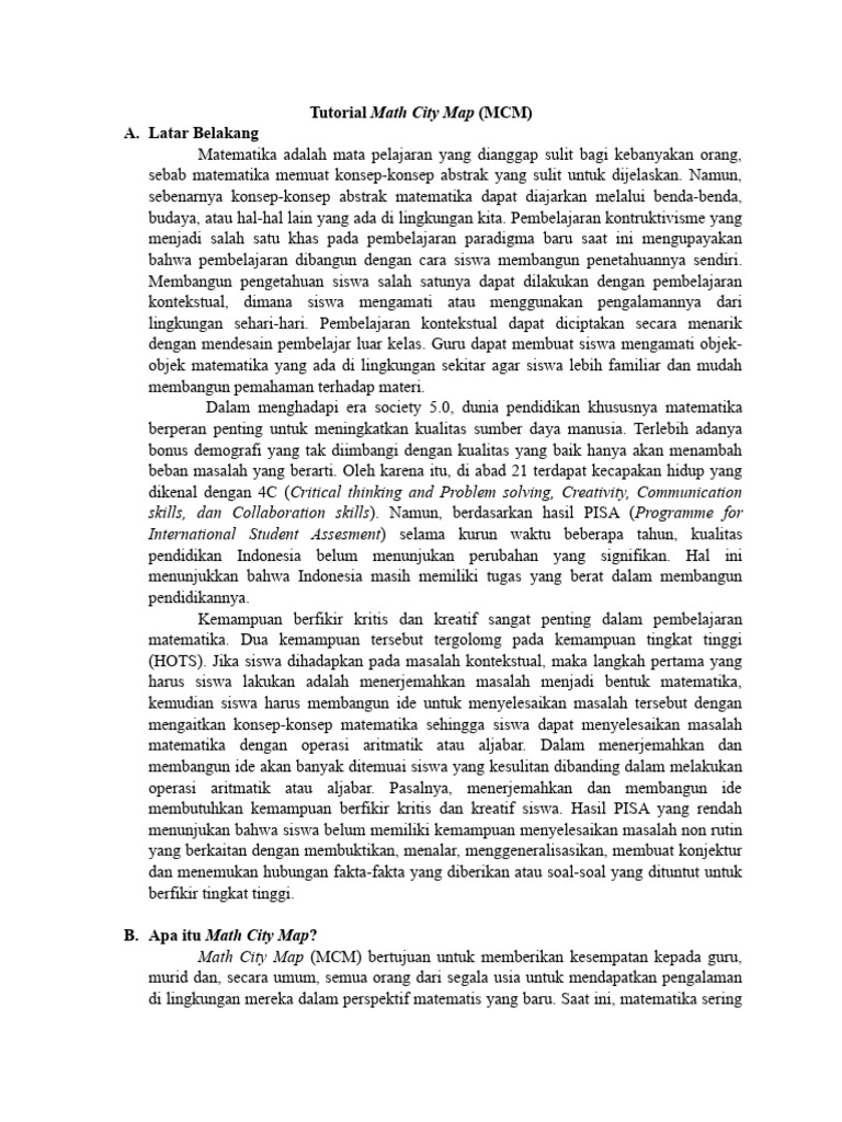 Tutorial Math City Map | PDF