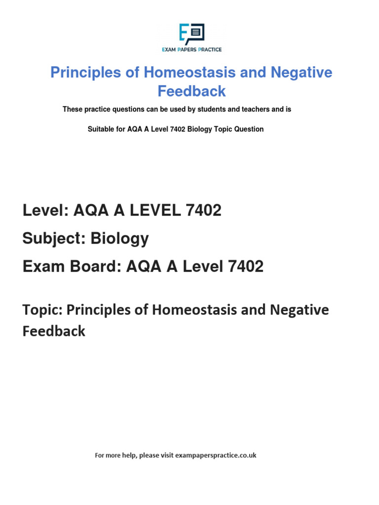 3.6.4.1 Principles of Homeostasis and Negative Feedback | PDF ...