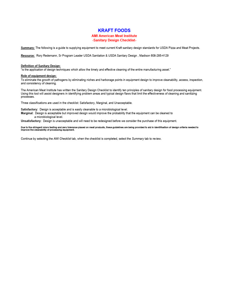 AMI Checklist 2014español | PDF | Sanitation