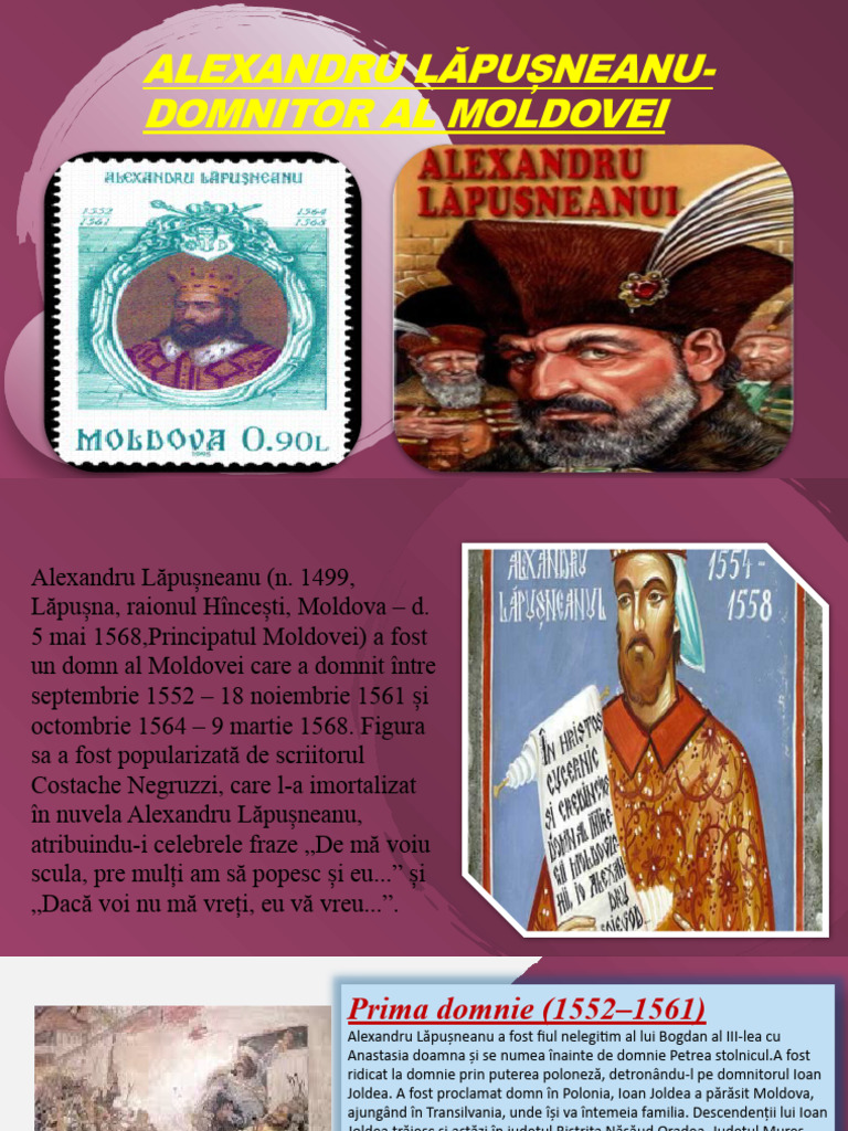 Alexandru Lăpușneanu-Domnitor Al Moldovei | PDF