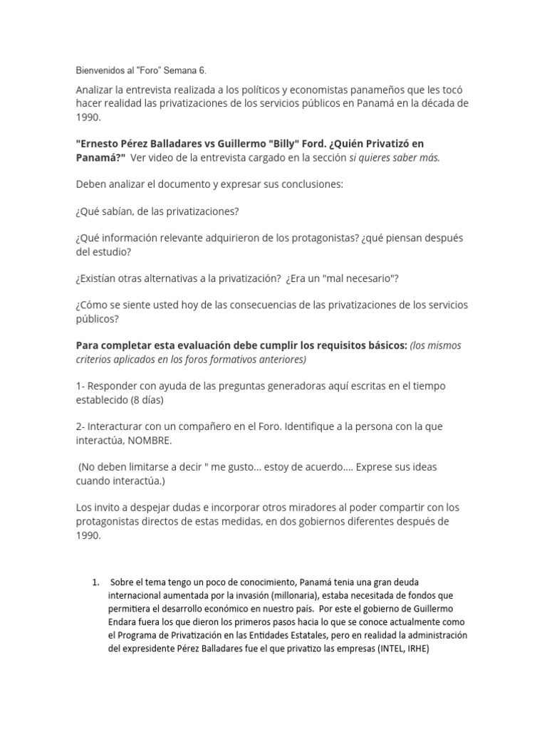 Foro 4 | PDF | Panamá | Economias