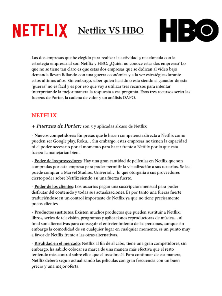 Netflix VS HBO | PDF