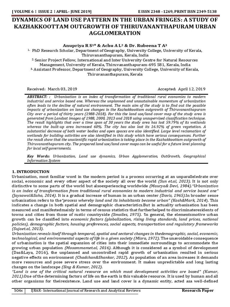 Ijrar Issue 20543962 | PDF | Urbanization | Geographic Information System