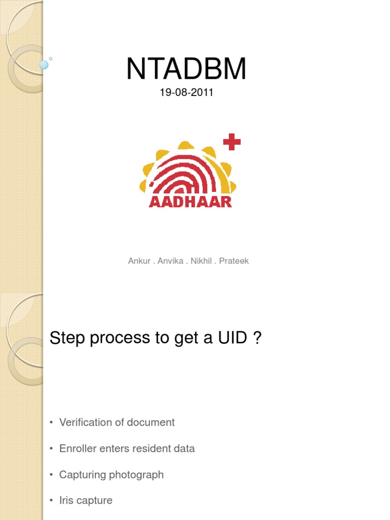 UID Enrollment Process and Challenges | PDF | Finance & Money ...