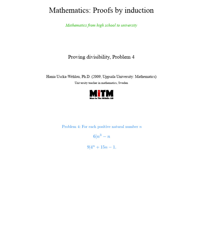Slides Proving Divisibility Problem 4 | PDF | Mathematical Proof | Logic