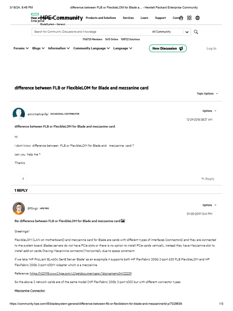 Difference Between FLB or FlexibleLOM For Blade A... - Hewlett Packard ...