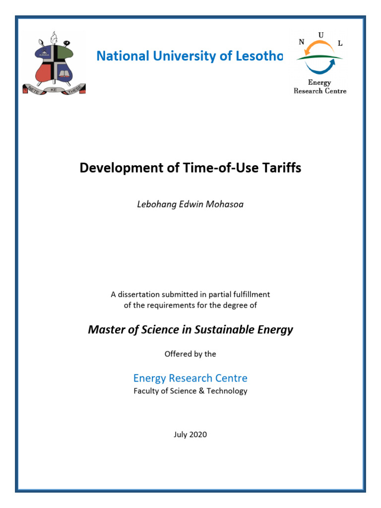 Development of Time of Use Tariffs 1631173427 | Download Free PDF ...