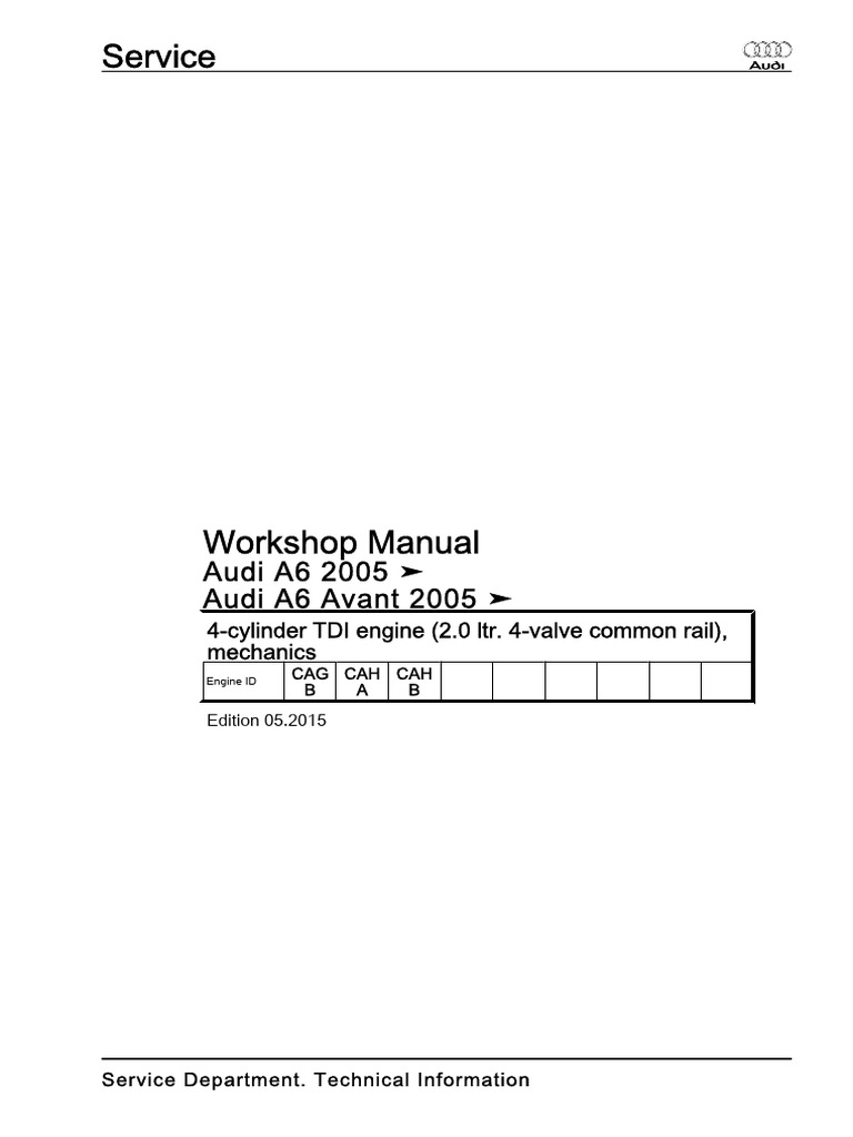 Engine-CAHA-4-Cylinder TDI Engine (2 0 LTR 4-Valve Common Rail) Mechan ...