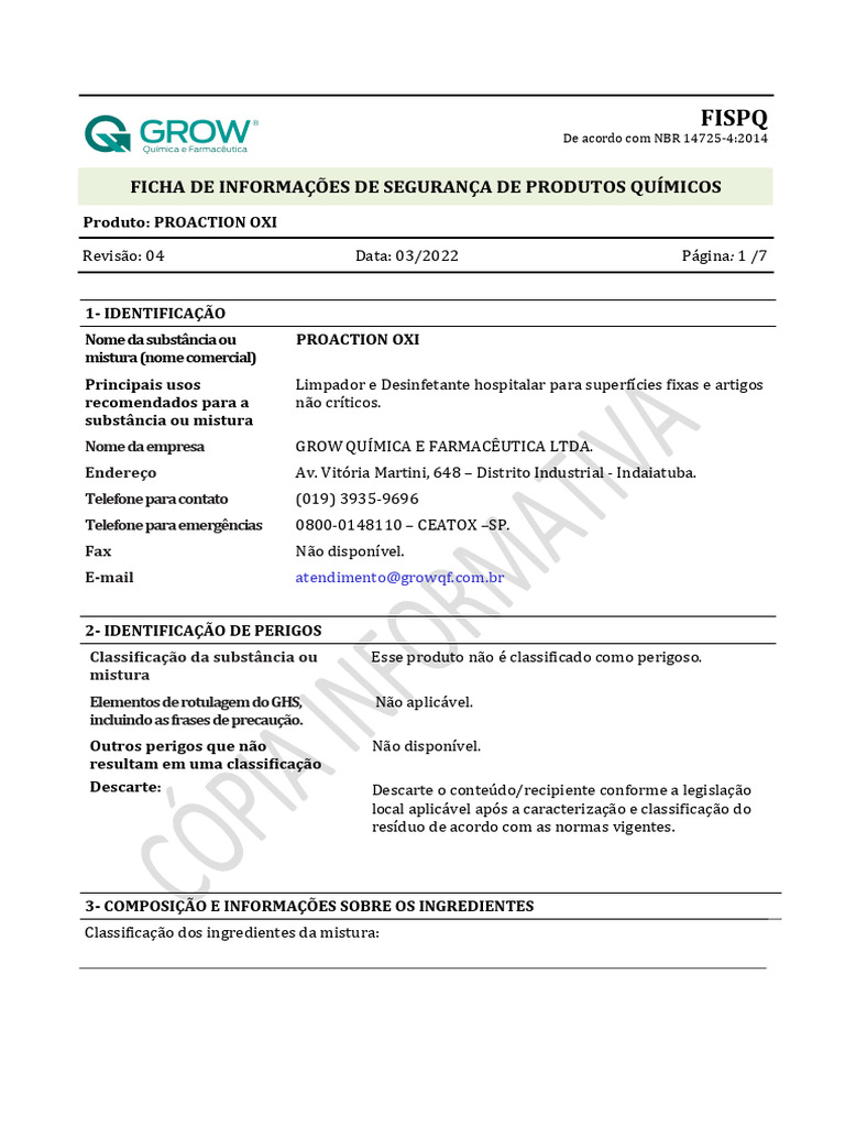 Fispq 023 - Proaction Oxi | PDF