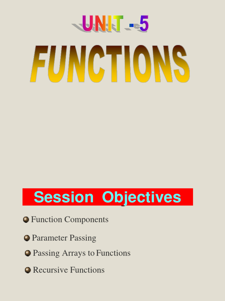 Unit 5 Functionspart 2 | PDF | Parameter (Computer Programming) | Variable (Computer Science)