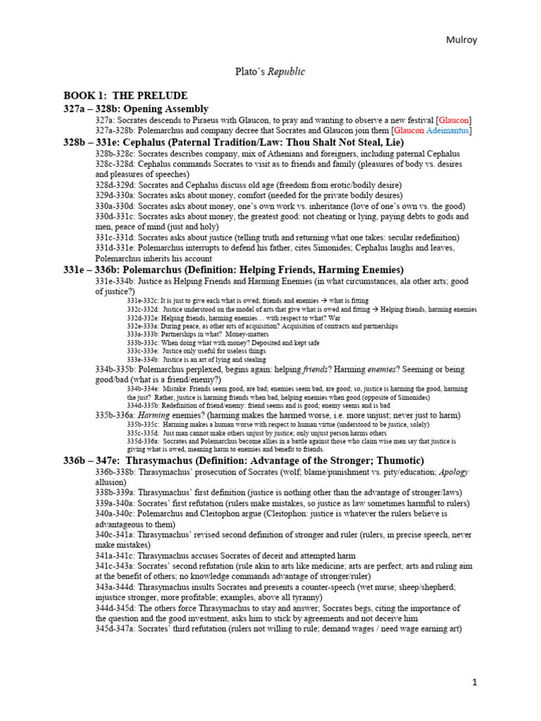 Outline of Platos Republic | Download Free PDF | Socrates | Apology (Plato)