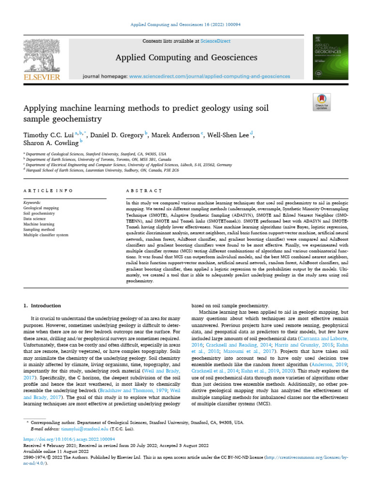 Machine Learning in Geologic Mapping | PDF | Machine Learning | Support ...
