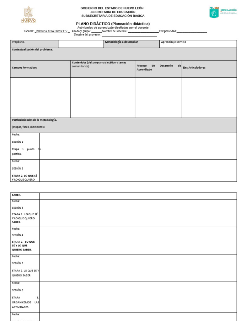 FORMATO DE PLANEACIÓN | PDF
